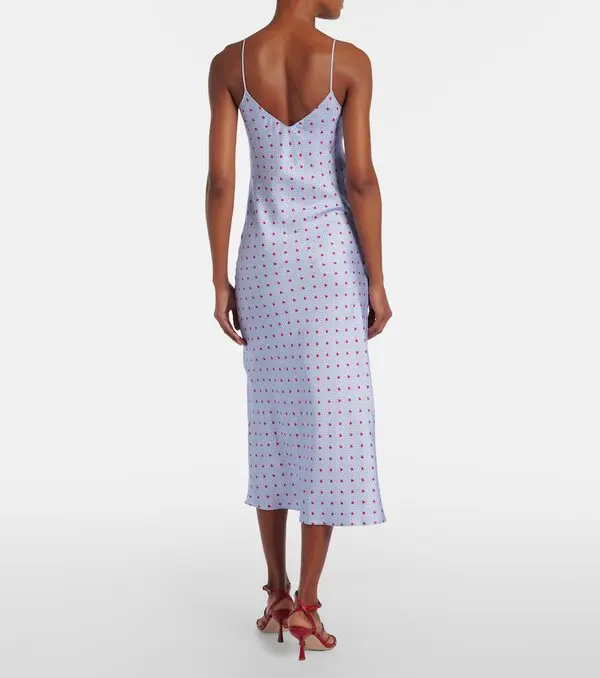 RODARTE Floral-appliqué Slip Dress - Blue