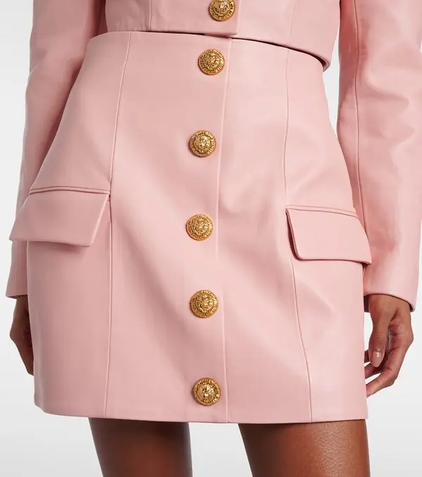 Balmain Leather Miniskirt