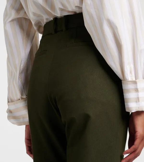 JOSEPH Coleman Gabardine Slim Pants - Green
