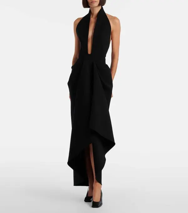 Givenchy Draped Wool-blend Crêpe Gown