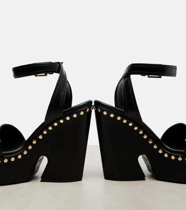Givenchy Embellished Platform Leather Sandals - Black