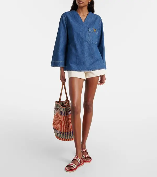 Valentino Garavani Leather-trimmed Espadrille Sandals