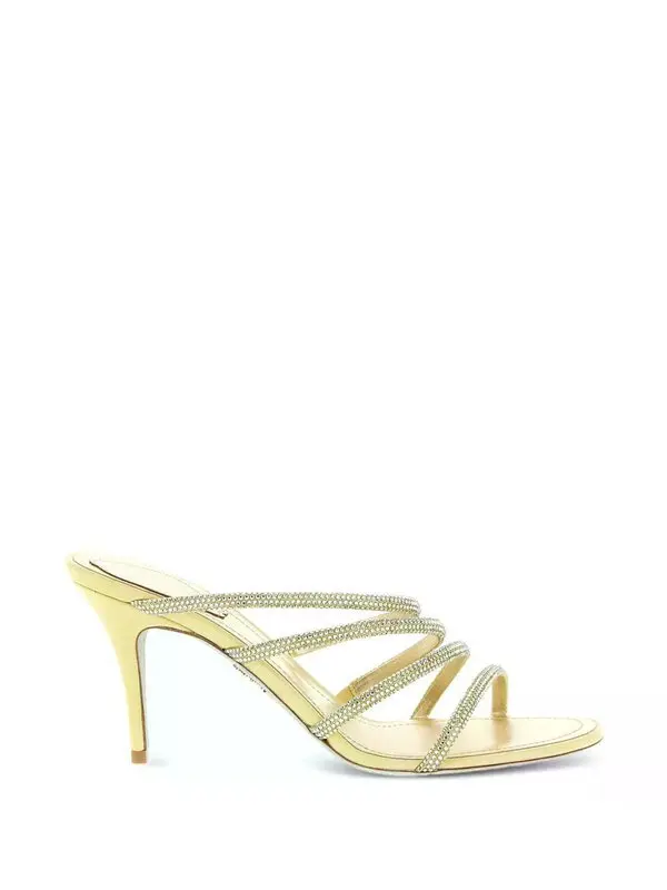 Rene Caovilla Erin Crystal-appliqué Sandals - Gold