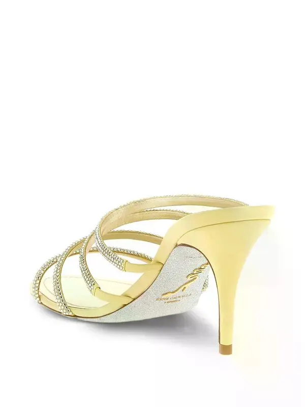 Rene Caovilla Erin Crystal-appliqué Sandals - Gold