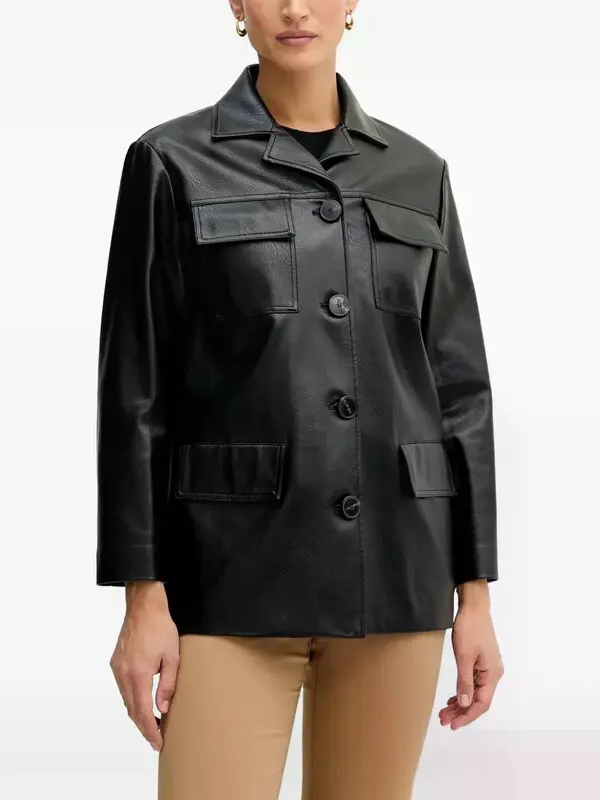 Sisley Pocketed Buttoned Shirt Jacket