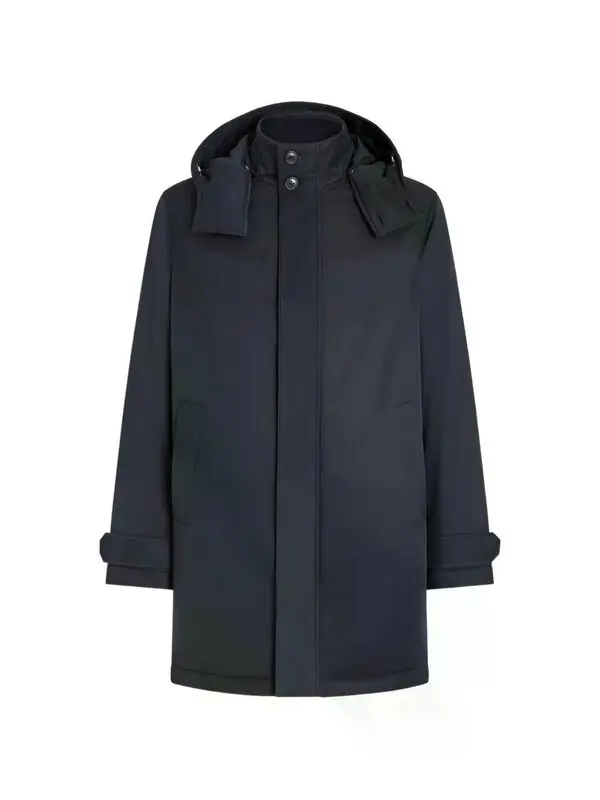 Zegna Motorin Hooded Parka Coat - Blue