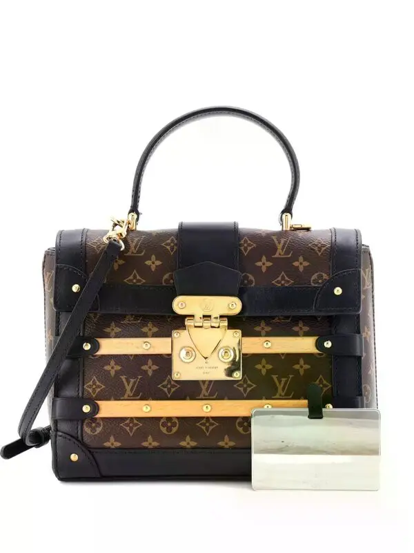 LOUIS VUITTON Trianon Handbag Monogram Canvas Pm Satchel - Brown