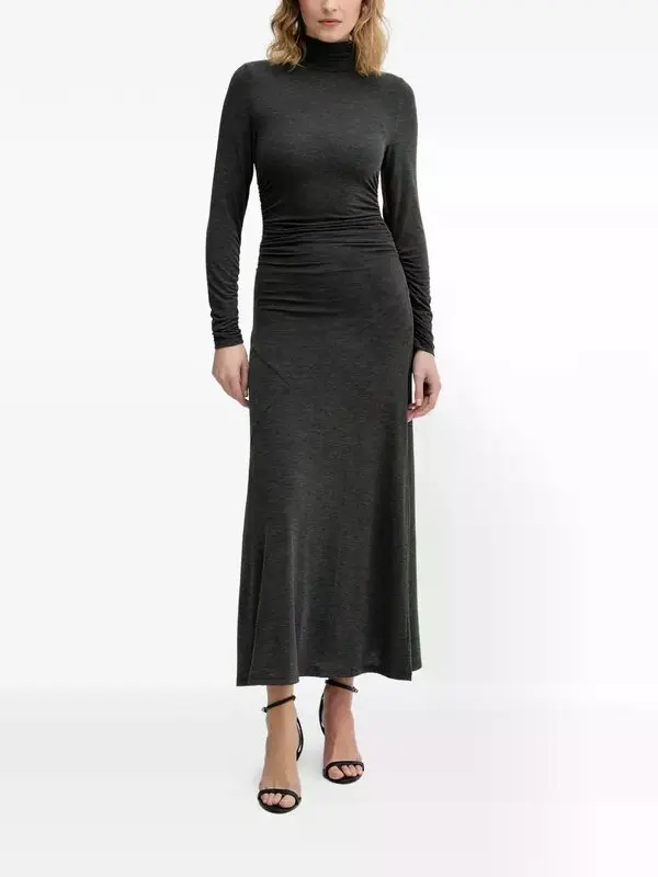 Sisley Ruched Roll-neck Midi Dress