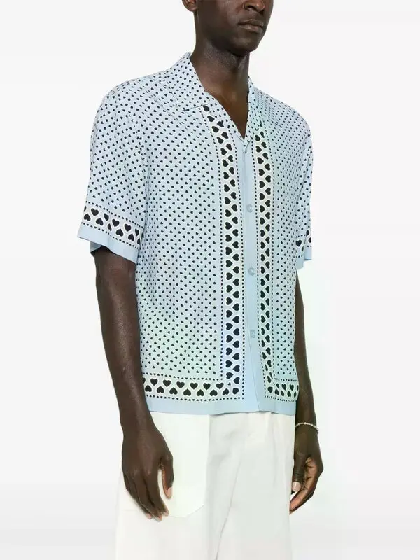 Sandro Heart Motif Flowing Shirt - Blue