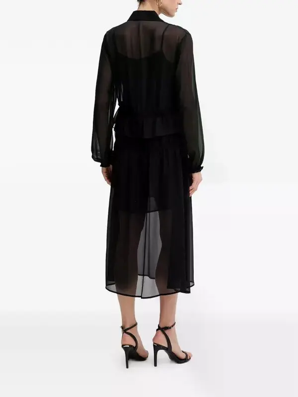 Sisley Ruffled Buttoned Midi Shirt Dress