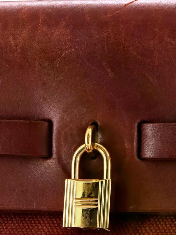 Hermès Herbag Zip Leather And Toile 39 Satchel