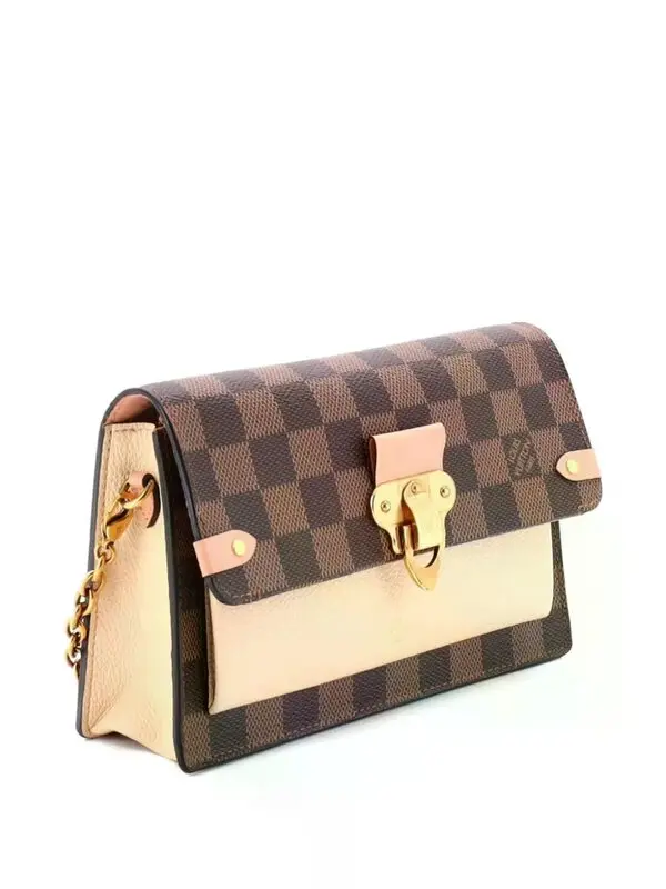 LOUIS VUITTON Vavin Chain Wallet Nm Damier With Leather Crossbody - Brown