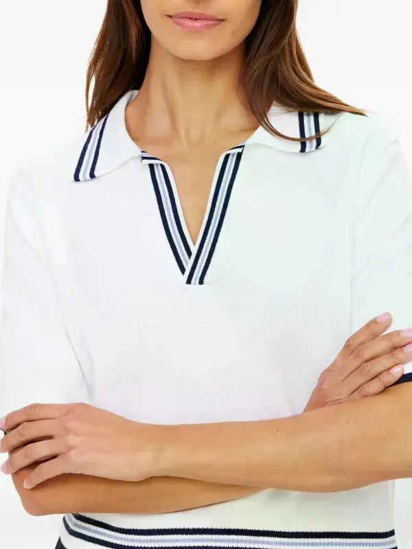 The Upside Archie Collared Stripe Polo Top