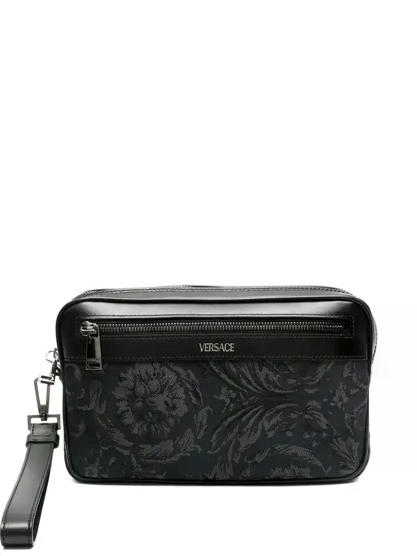Versace Floral-print Clutch Bag - Black