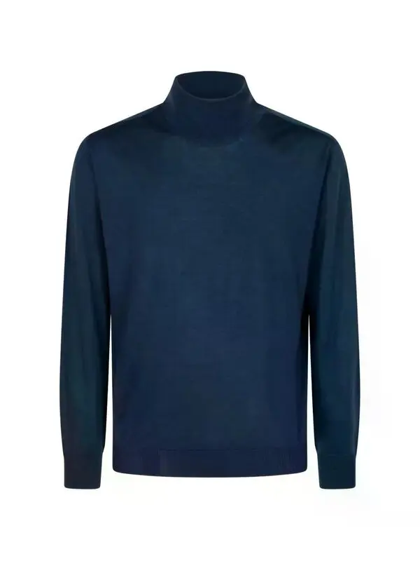 Canali Roll-neck Long-sleeve Sweater - Blue