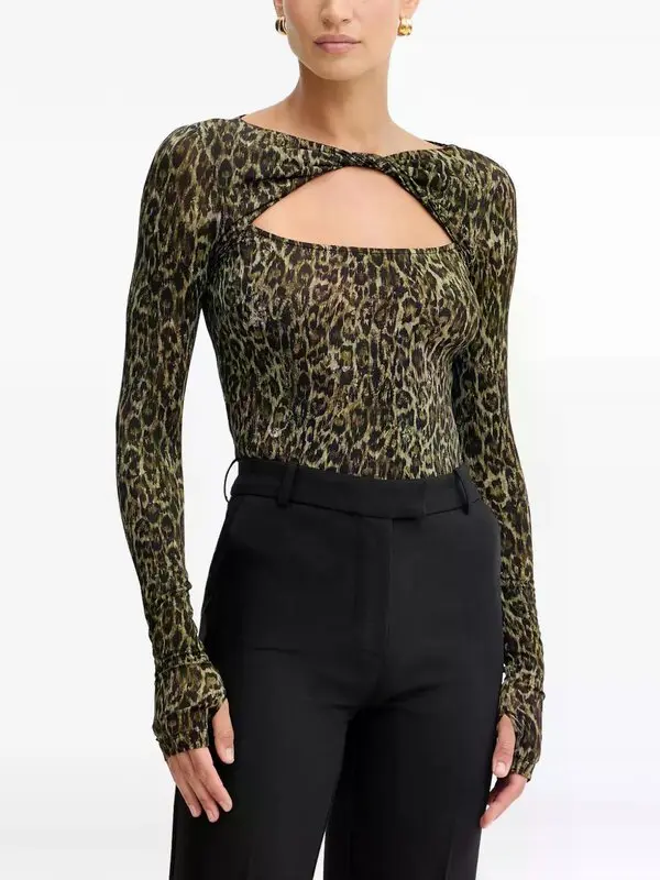 Just Cavalli Animal Print Cut-out Top
