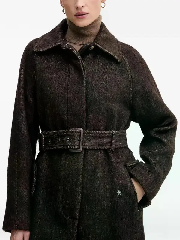 Sisley Belted Herringbone Coat