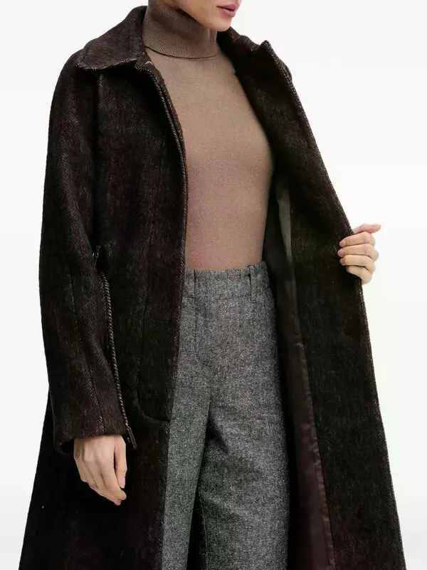 Sisley Belted Herringbone Coat