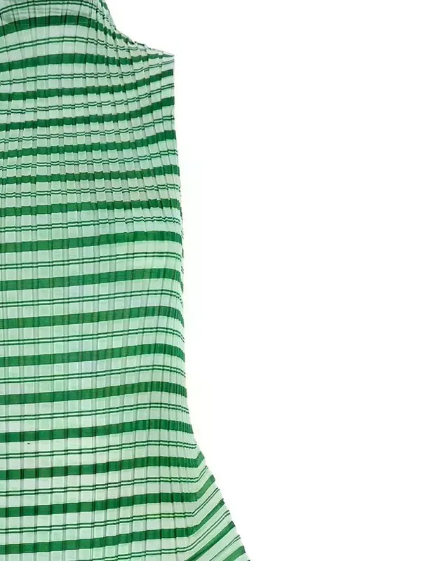 Issey Miyake Striped Pleated Mini Dress