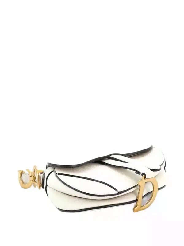 Dior Saddle Handbag Leather Mini Shoulder Bag - White