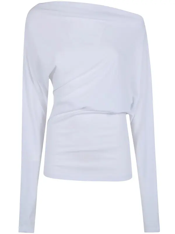 ANN DEMEULEMEESTER Roos Bias Cut Drop Shoulder Top - White
