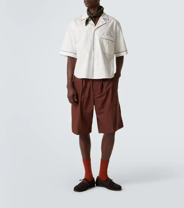 Plan C Coffee Cotton Shorts