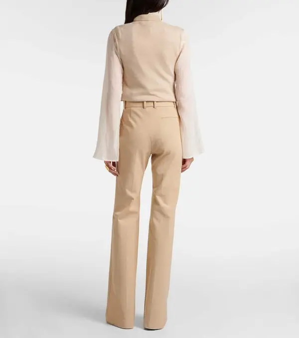 JOSEPH Tafira Gabardine Flared Trousers - Beige