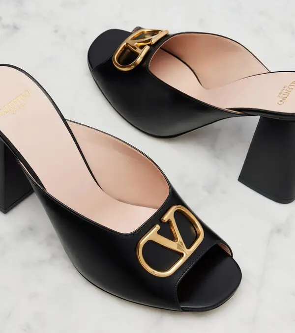 Valentino Garavani Vlogo Leather Mules
