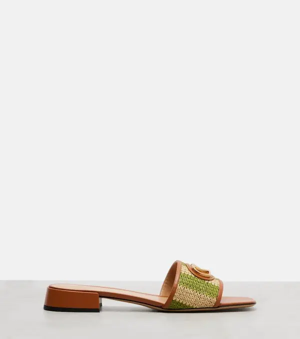 Valentino Garavani Vlogo Raffia Slides