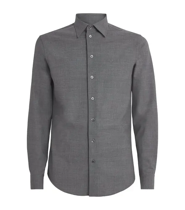 Emporio Armani Stretch-wool Logo Shirt