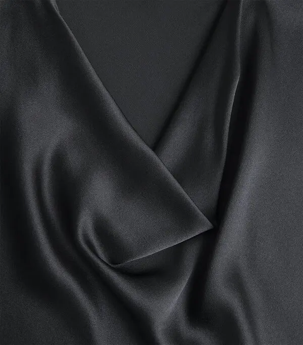 Vince Silk Cowl-neck Blouse - Black