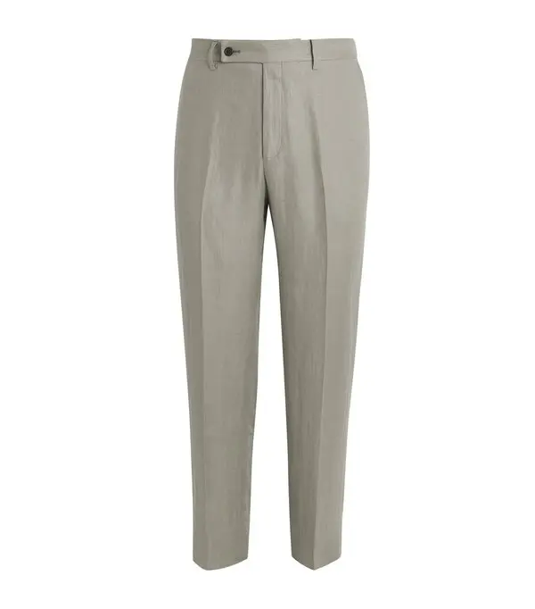 Corneliani Virgin Wool-linen Tailored Trousers