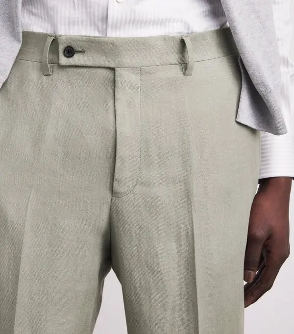 Corneliani Virgin Wool-linen Tailored Trousers