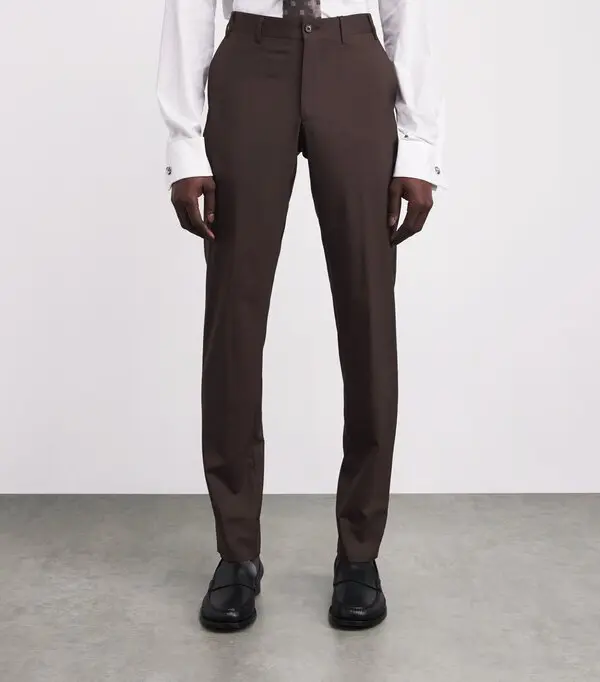 Corneliani Wool-silk Tailored Trousers - Brown