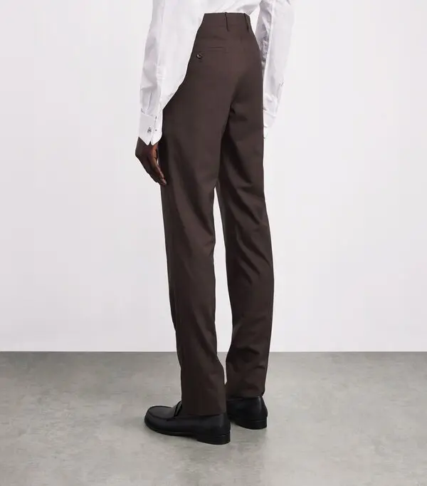 Corneliani Wool-silk Tailored Trousers - Brown