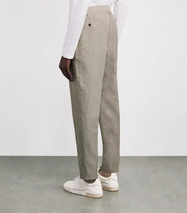 Corneliani Wool-linen Straight Trousers