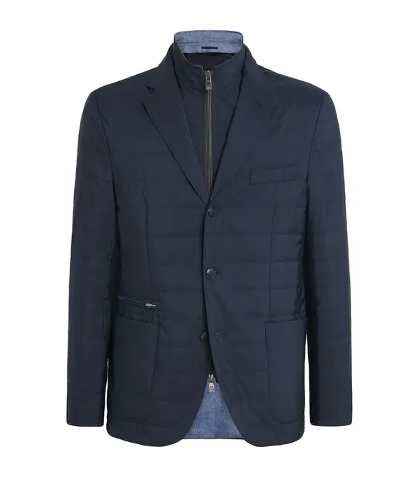 Corneliani Technical Hybrid Blazer Jacket - Navy