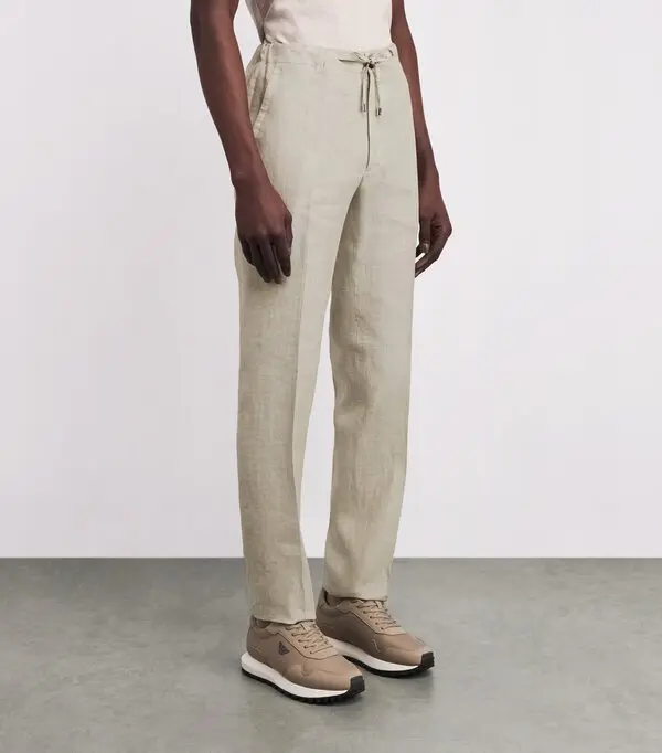FIORONI CASHMERE Linen Drawstring Trousers