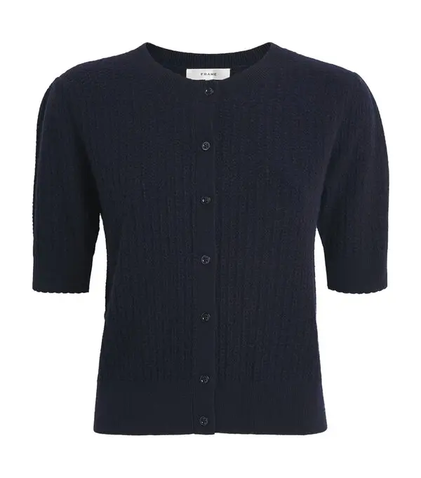 FRAME The Ladder Pointelle Cardigan - Blue