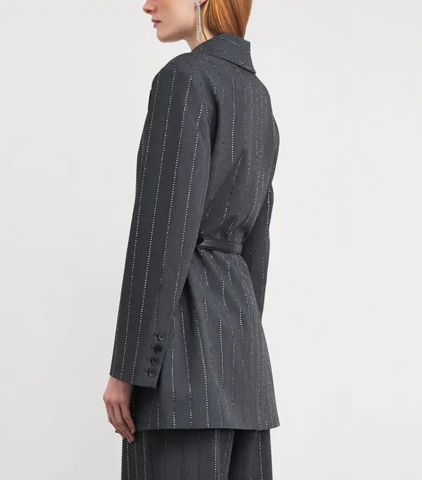 SELF-PORTRAIT Embellished Pinstripe Blazer