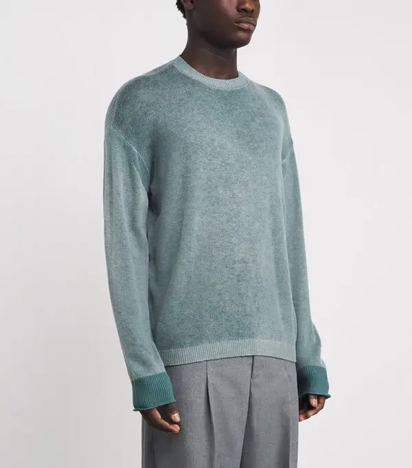 Emporio Armani Wool-cashmere Contrast-stitch Sweater