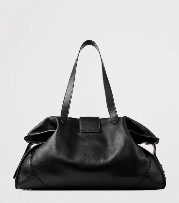 JIMMY CHOO Leather Bar Holdall Bag - Black