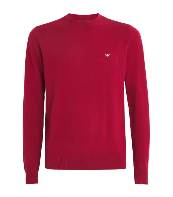 Emporio Armani Wool-cashmere Logo Sweater - Red