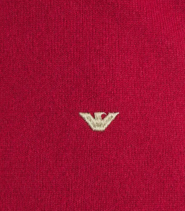 Emporio Armani Wool-cashmere Logo Sweater - Red