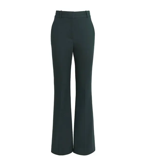 Veronica Beard Twill Melvin Tailored Trousers - Green