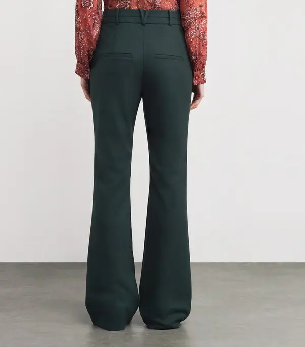 Veronica Beard Twill Melvin Tailored Trousers - Green