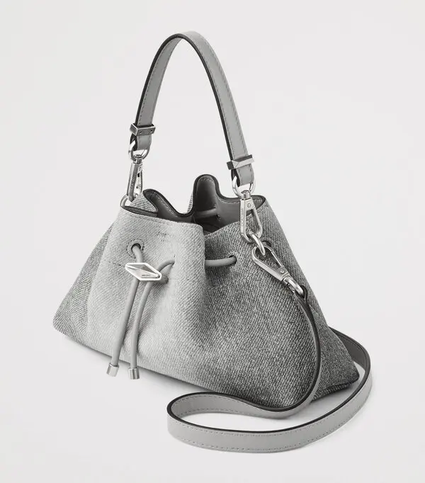 JIMMY CHOO Cinch Small Suede Shoulder Bag - Grey