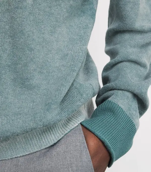 Emporio Armani Wool-cashmere Contrast-stitch Sweater