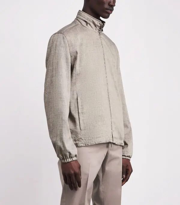 Corneliani Linen-blend And Nylon Reversible Jacket