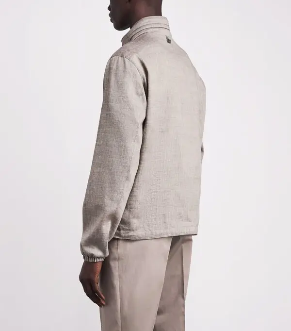 Corneliani Linen-blend And Nylon Reversible Jacket